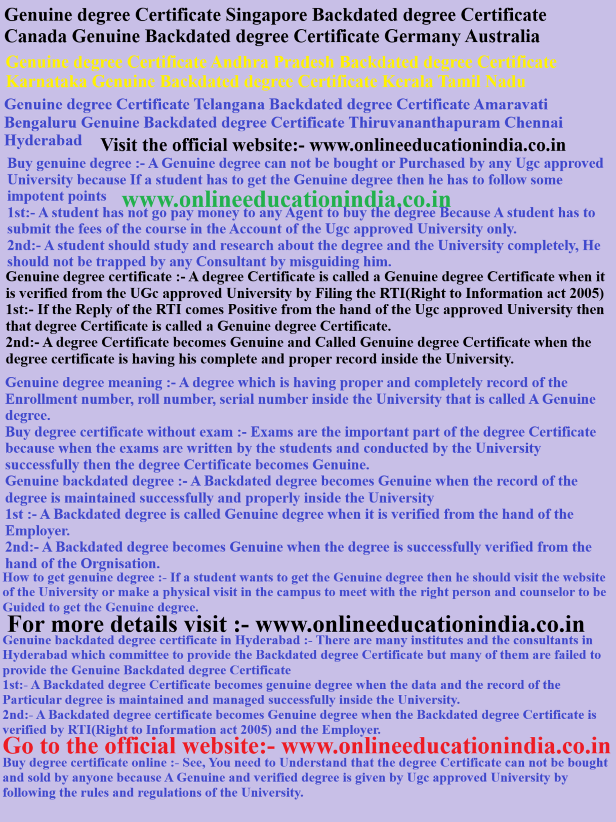 Genuine degree Certificate Singapore, Backdated degree Certificate Canada